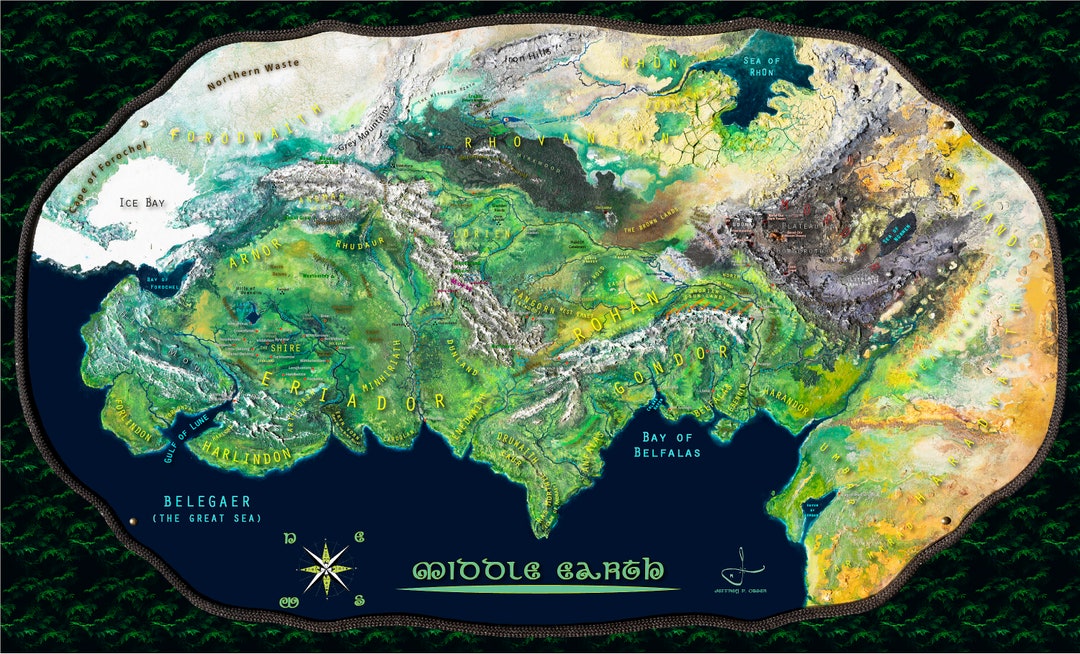 Middle Earth Map Poster - Etsy