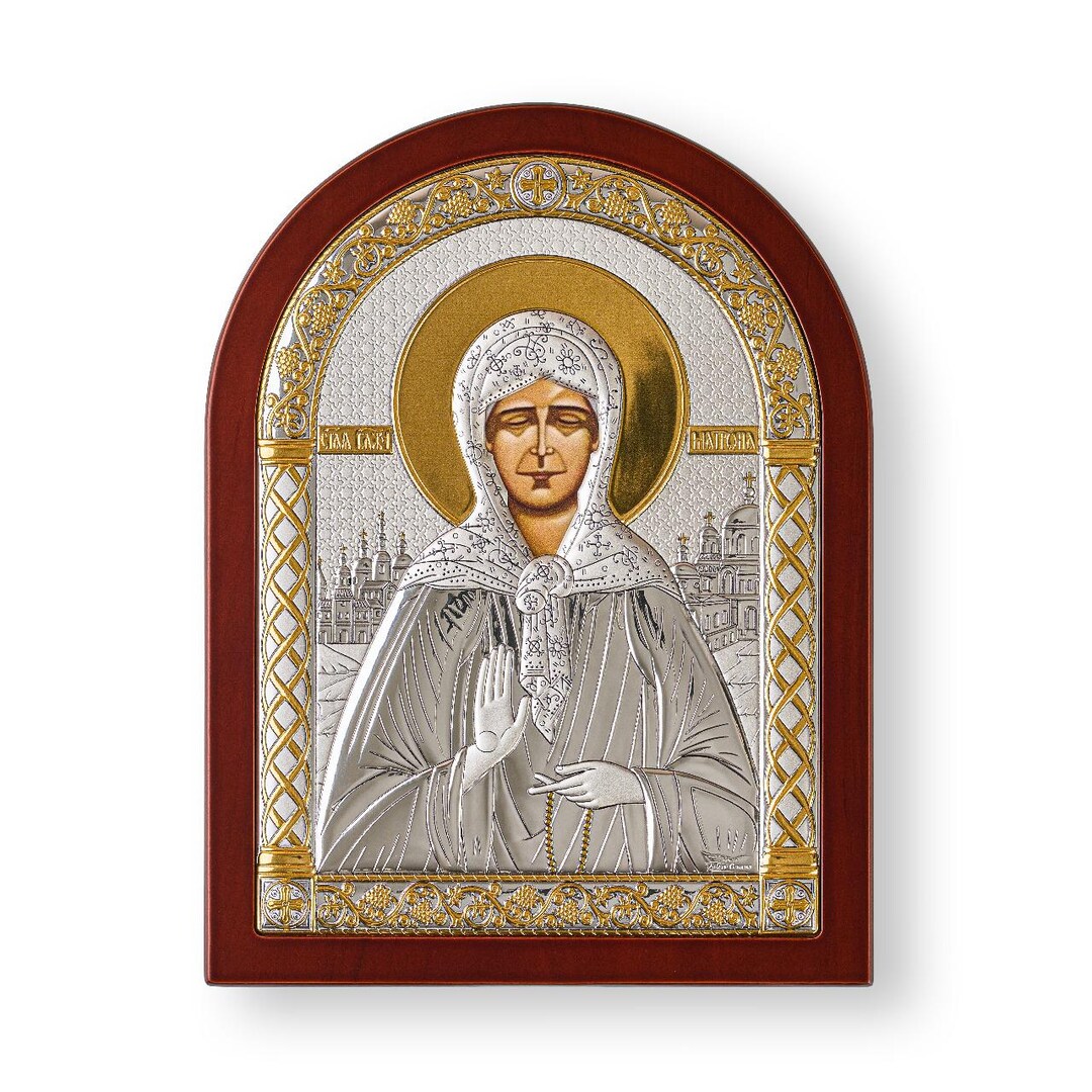 Silver Arch Icon of Saint Matrona– Byzantine Sacred Art – Orthodox ...