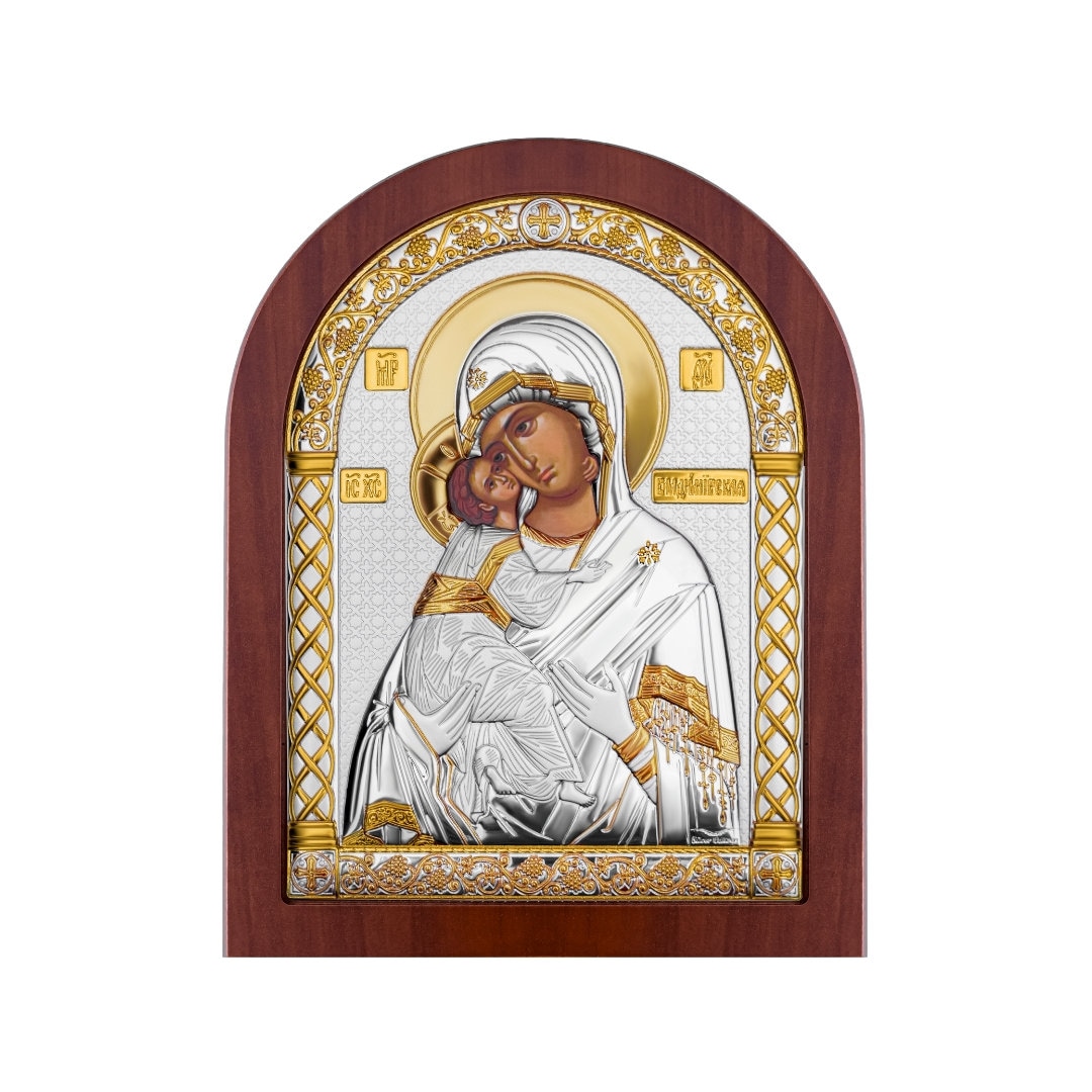 Silver Vladimir Mother of God Icon – Byzantine Christian Art - Etsy