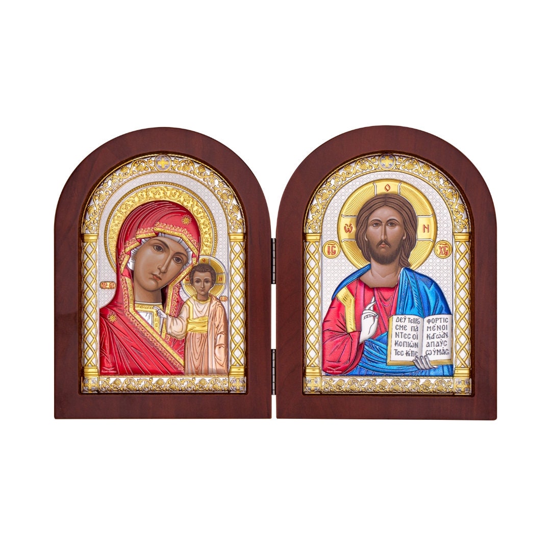 Diptych of Jesus Christ the Wisdom of God and Virgin Mary of Kazan ...