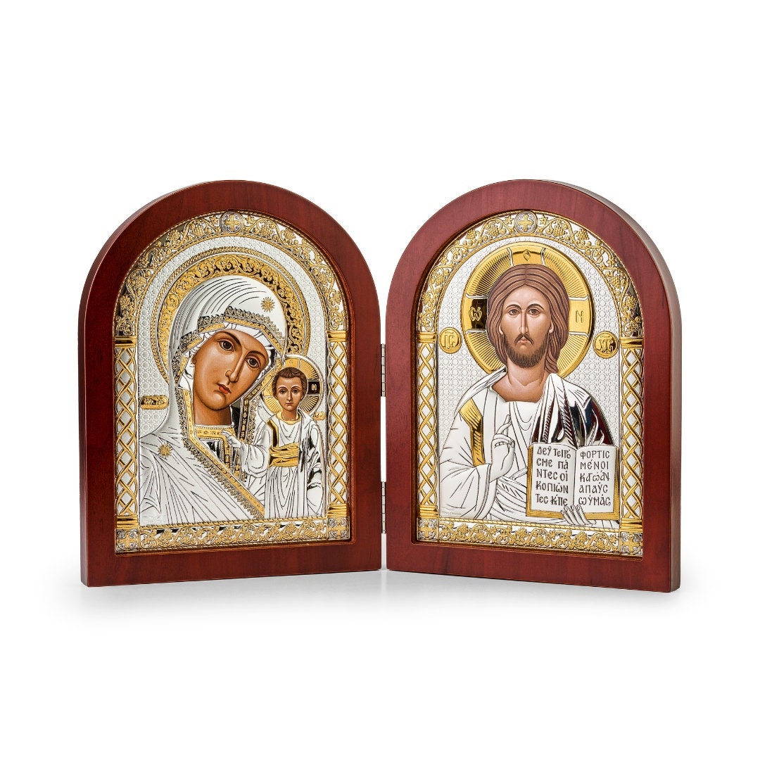 Diptych of Jesus Christ the Wisdom of God and Virgin Mary of Kazan ...