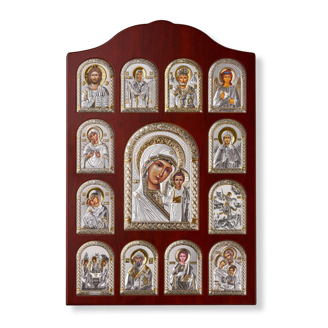 Silver Kazan Mother of God Iconostasis – Handmade Christian Home ...