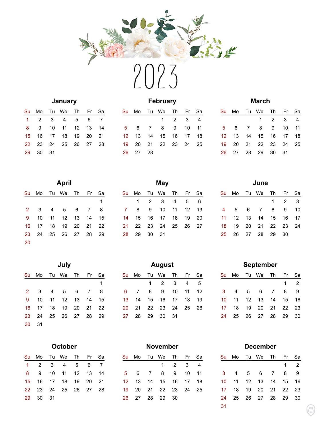 Printable 2023 Planner Printable World Holiday