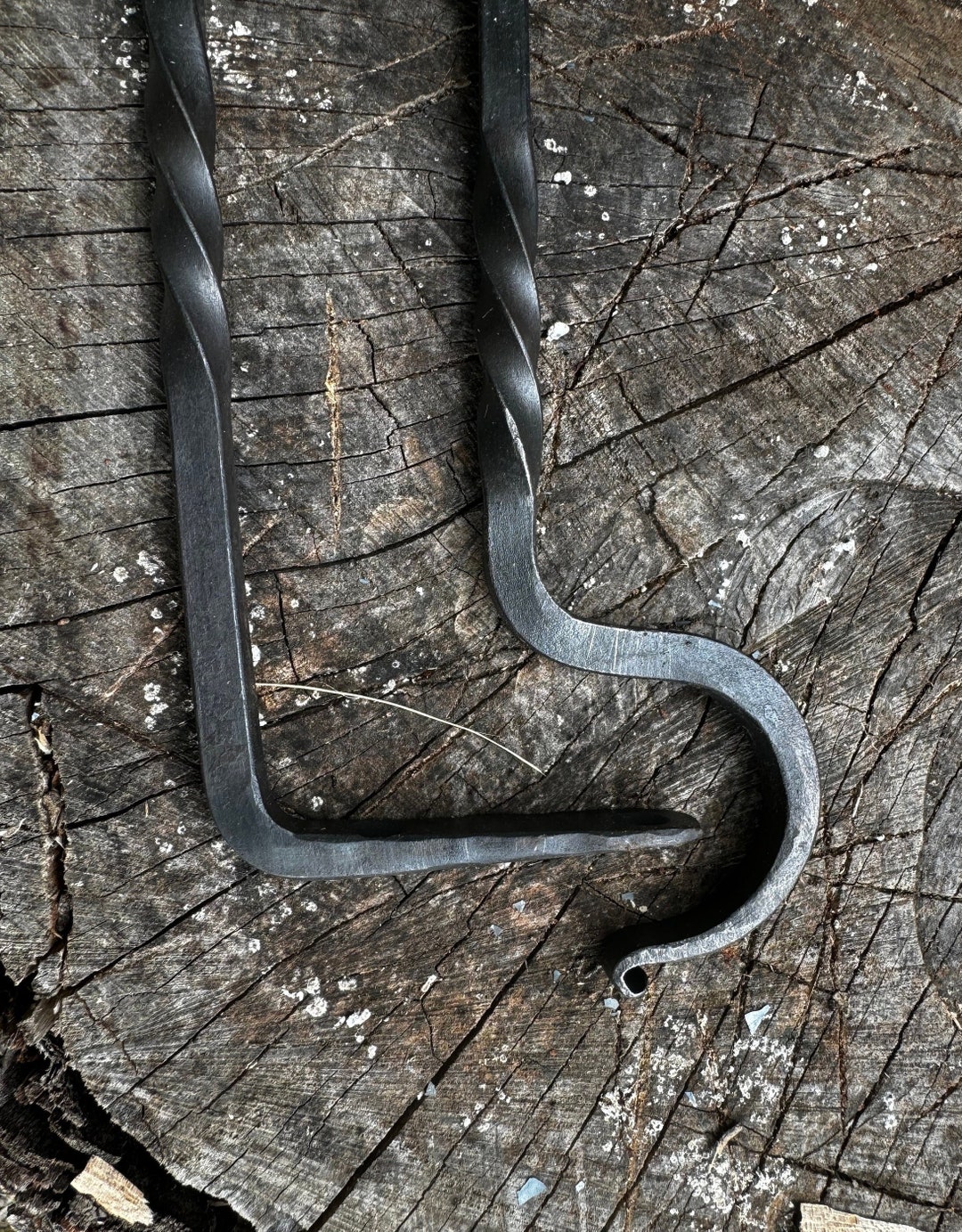 Hand Forged Plant Hanger Bird Feeder Hanger Large Twisted Hook Heavy ...