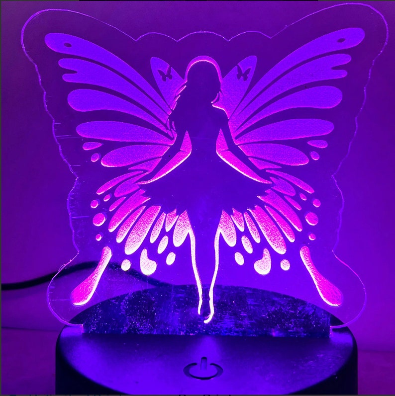Fairy/butterfly Themed Night Light Inserts W/color Changing, Remote ...