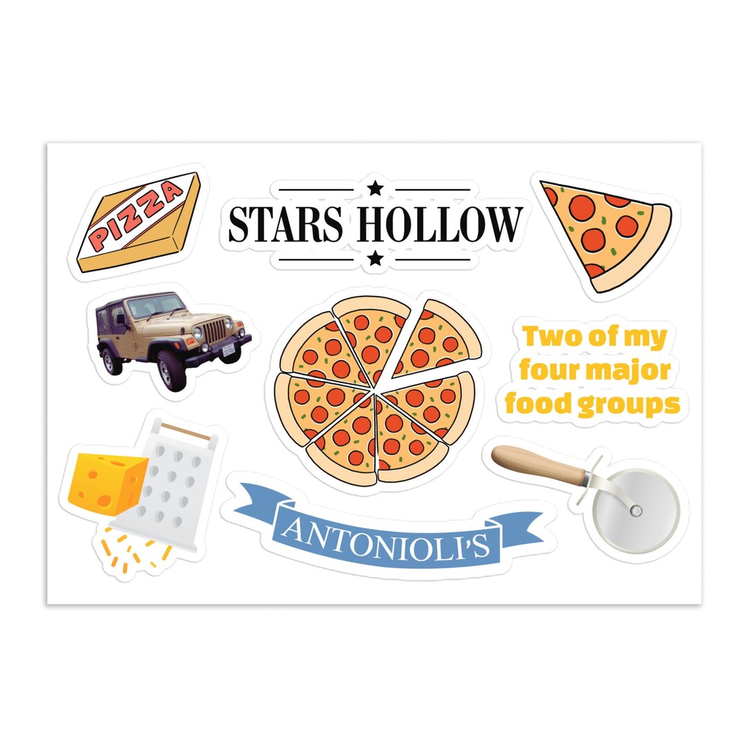 Gilmore Girls Pizza 8 X 5 Sticker Sheet - Etsy