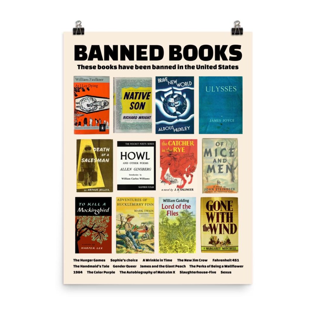 Banned Books Matte Poster in 3 Sizes - Etsy