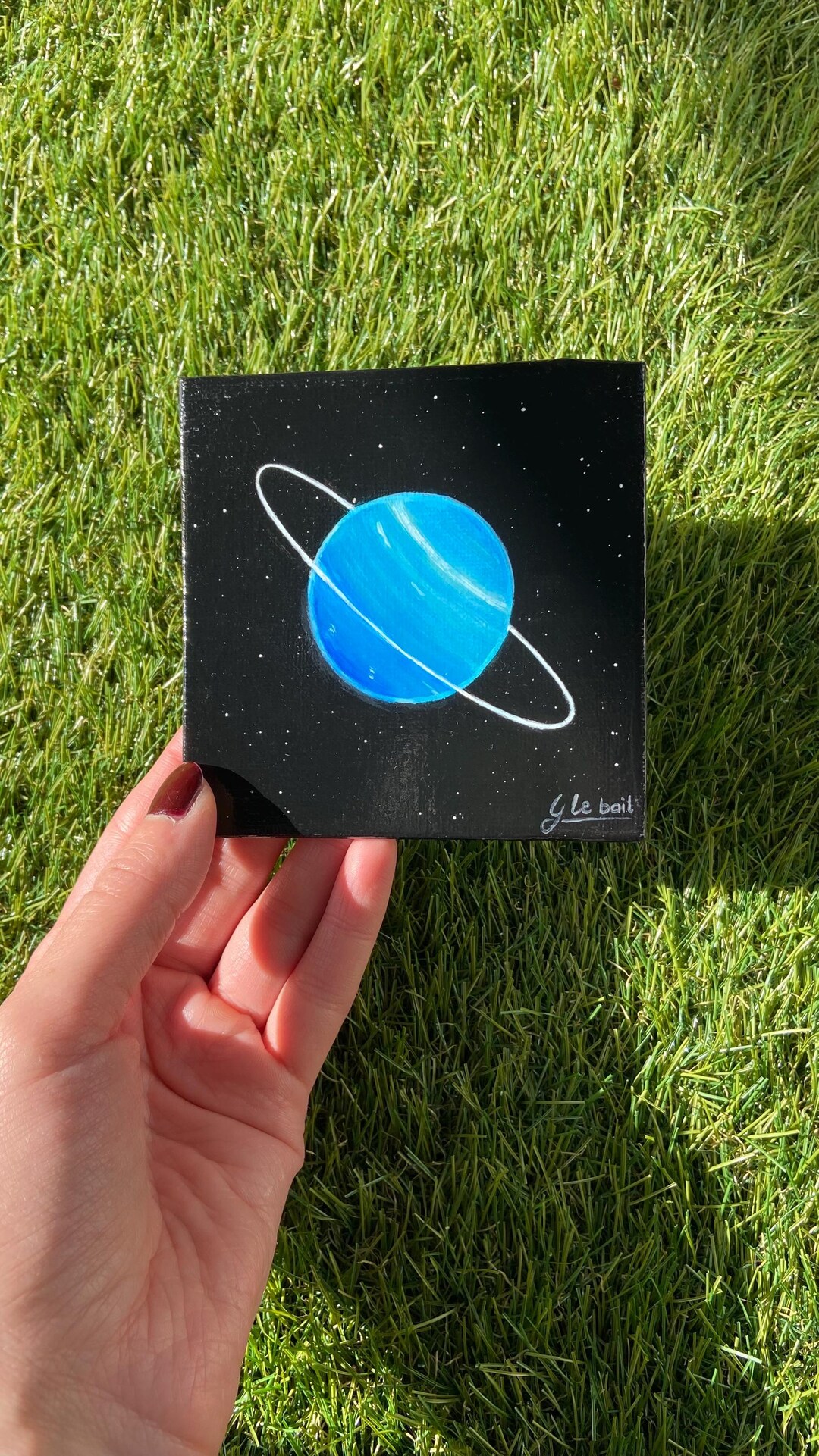 Small Painting Planet Uranus Space Astronomy Acrylic - Etsy
