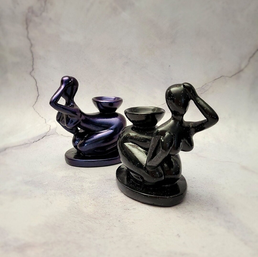 Goddess Sphere Stand/sphere Holder - Sparkly Black - Blue/purple ...