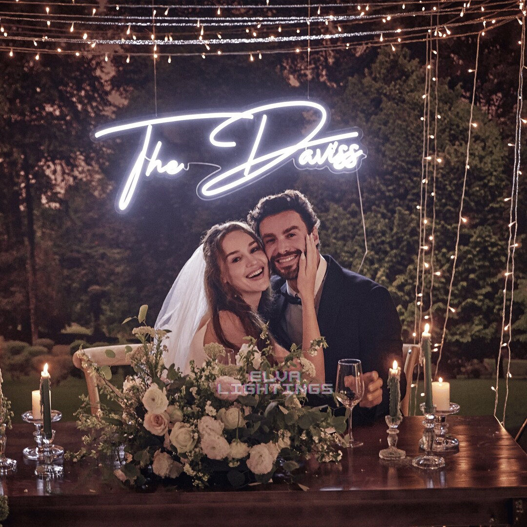 Neon Name Sign Custom Wedding Decor, Personalized Font Last Name Sign ...