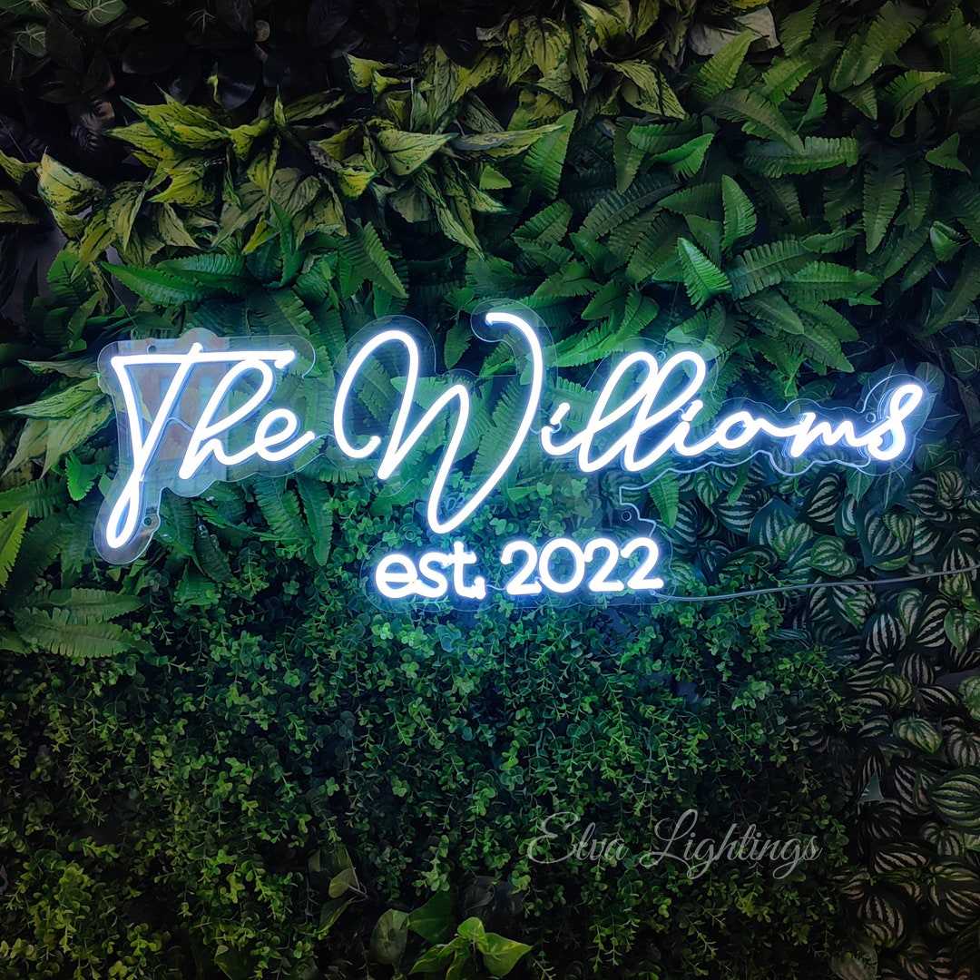 Wedding Neon Sign Est/ Last Name Neon Sign/ Wedding Neon Sign Custom ...