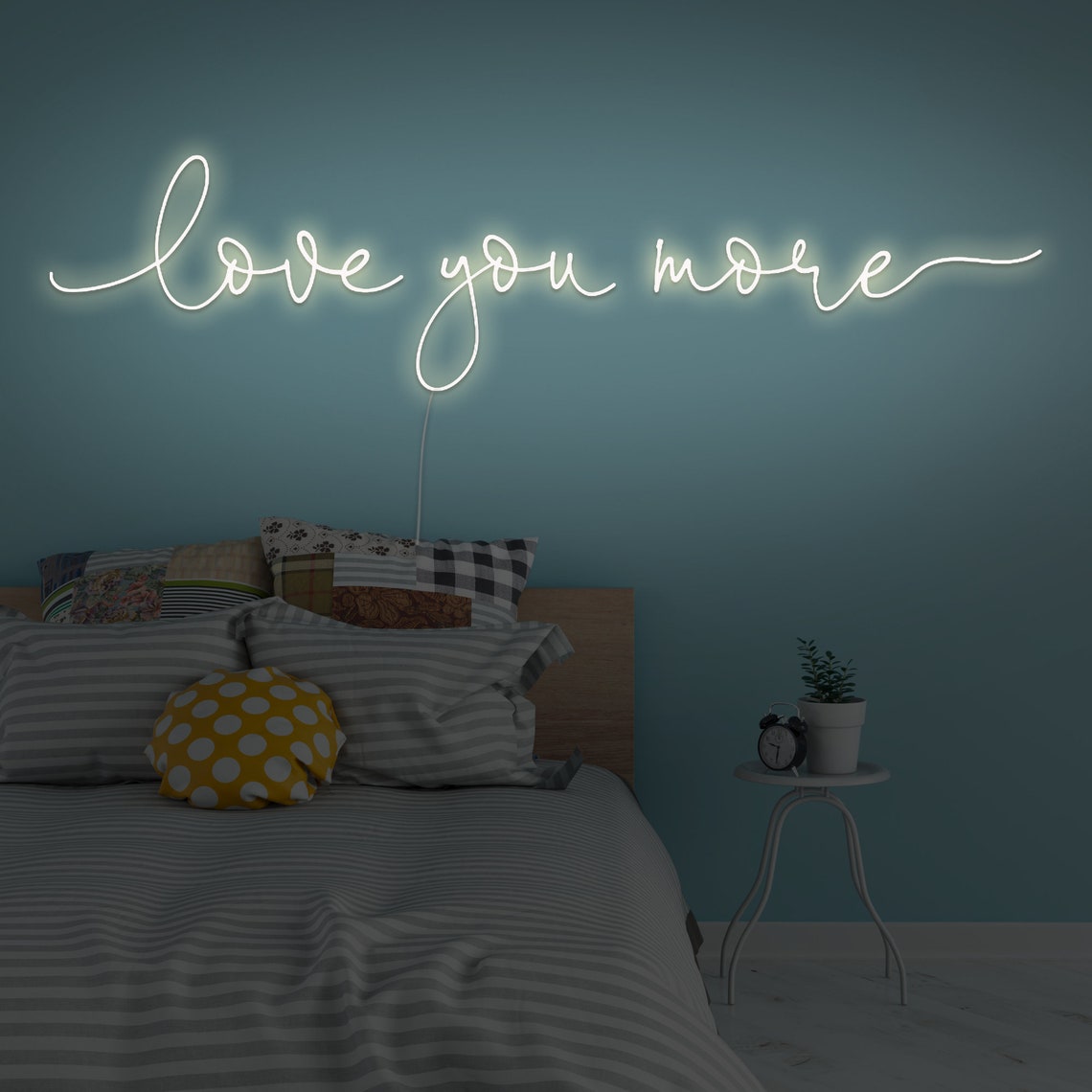 Love You More Neon Sign Custom Neon Sign Neon Light Sign for | Etsy