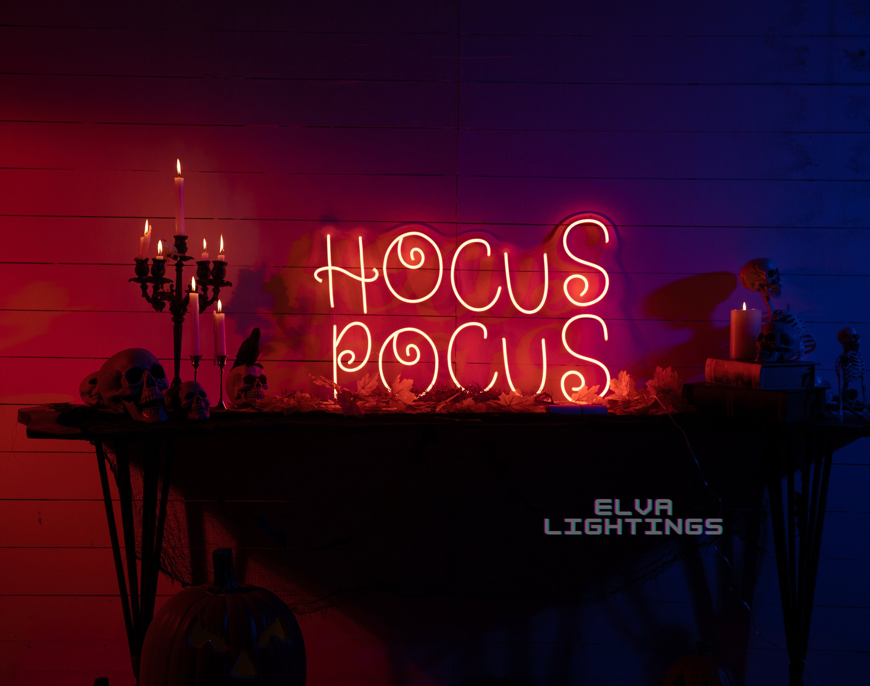 Hocus Pocus Neon Sign/ Halloween Neon Sign/ Neon Sign Battery Operated ...