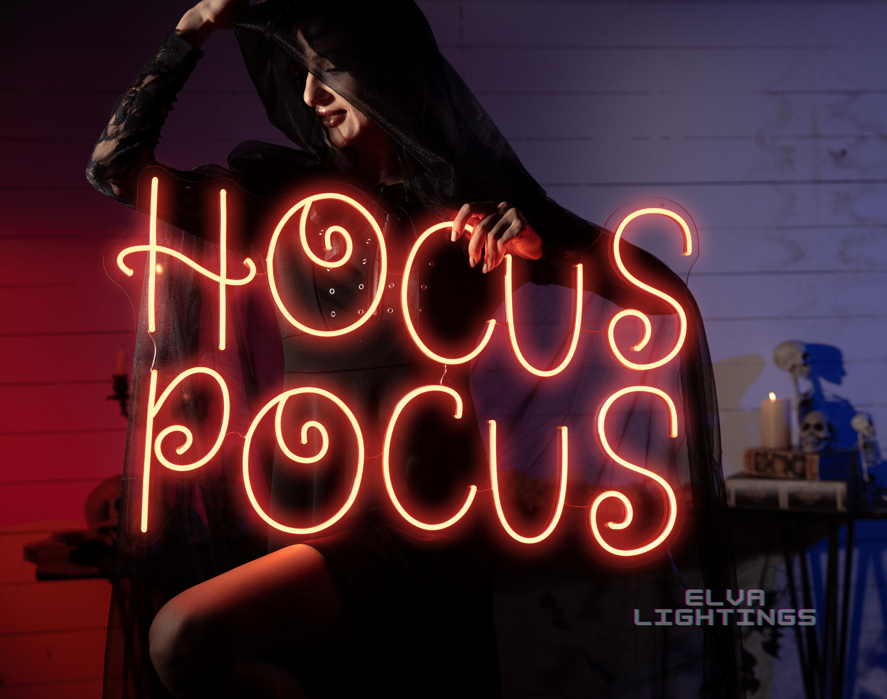 Hocus Pocus Neon Sign/ Halloween Neon Sign/ Neon Sign Battery Operated ...
