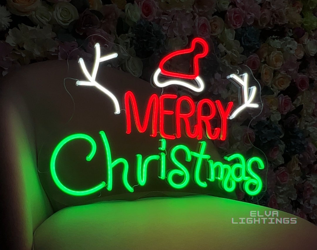 Merry Christmas Neon Sign, Christmas Led Sign Custom Neon Sign ...