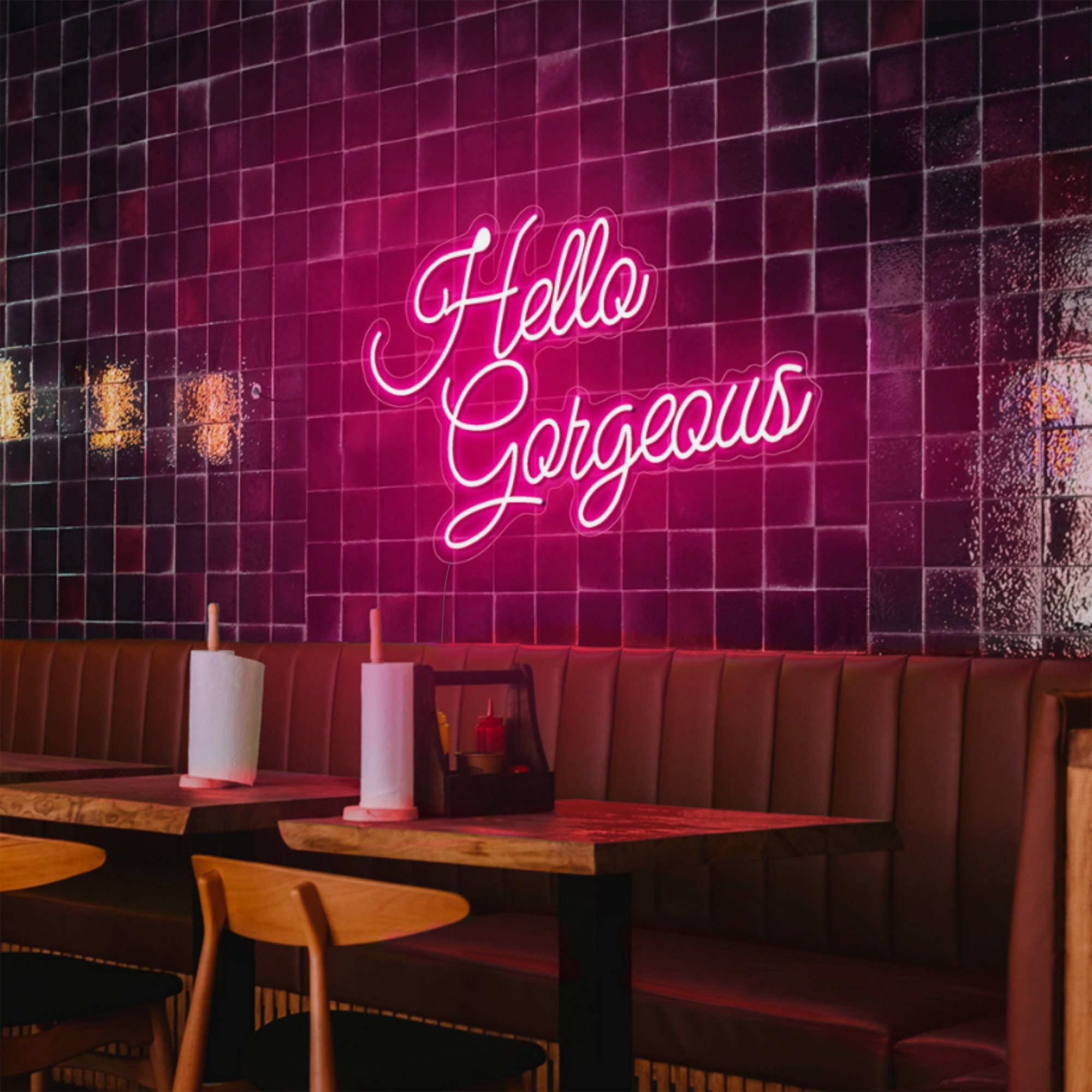 Hello Gorgeous Neon Sign / Custom Neon Sign / Neon Sign / Bar | Etsy