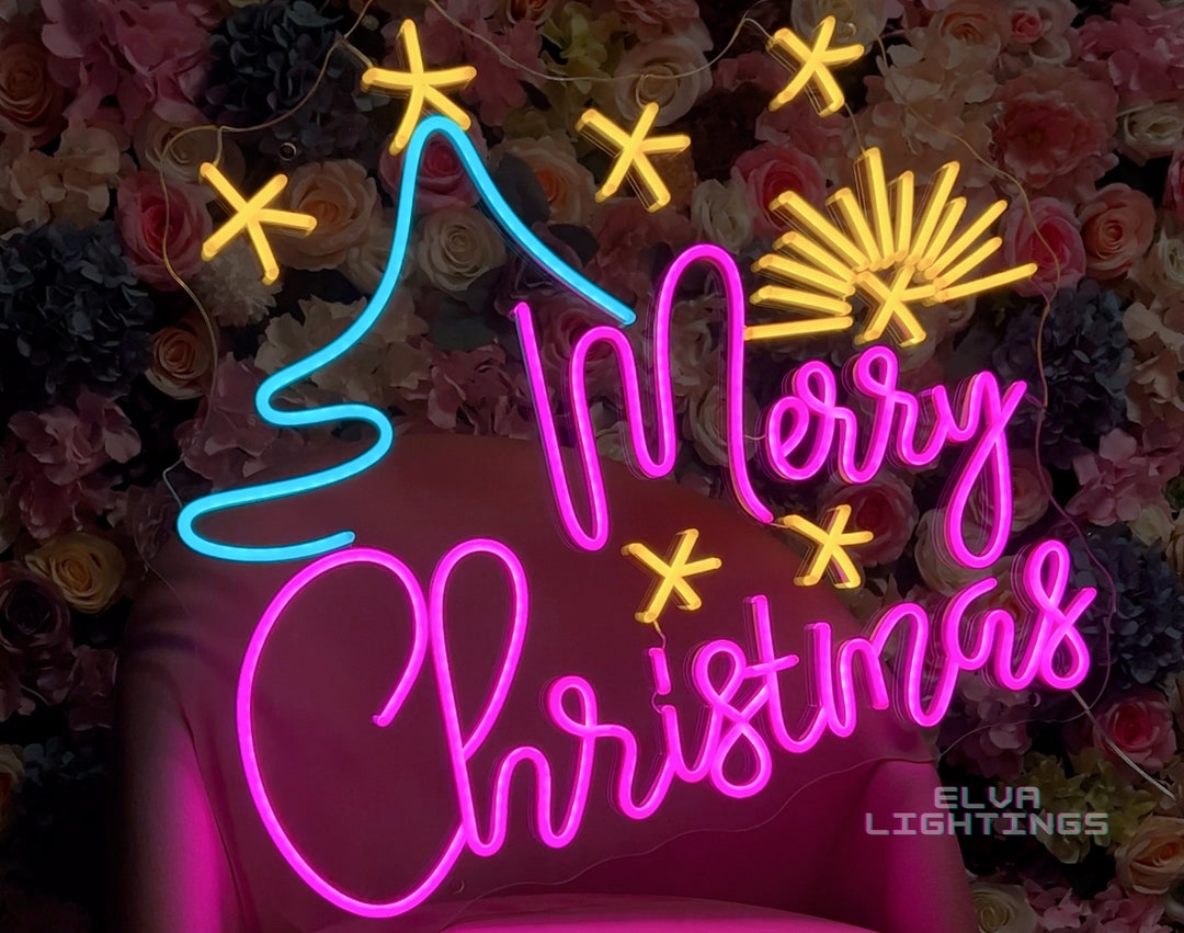 Merry Christmas Neon Sign Christmas Led Sign Custom Neon - Etsy