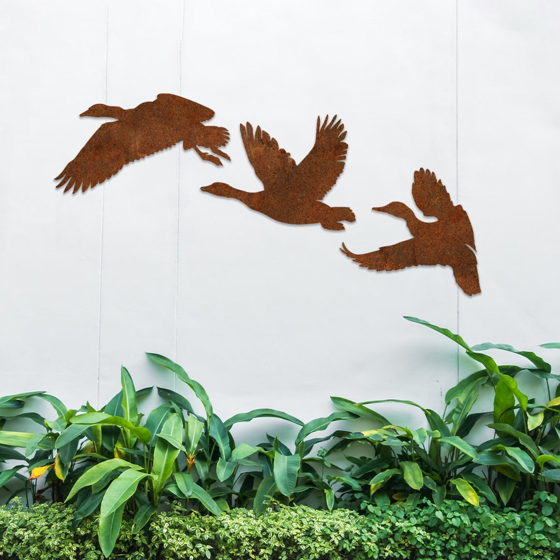 Flying Geese Rusted Metal Garden Decor Rusty Metal Geese Art | Etsy