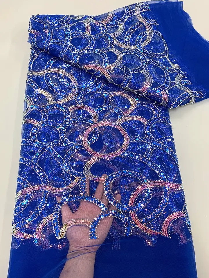 Latest Elegant African Embroidered Lace With Sequins. - Etsy