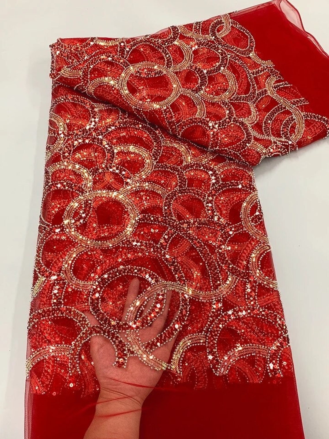 Latest Elegant African Embroidered Lace With Sequins. - Etsy