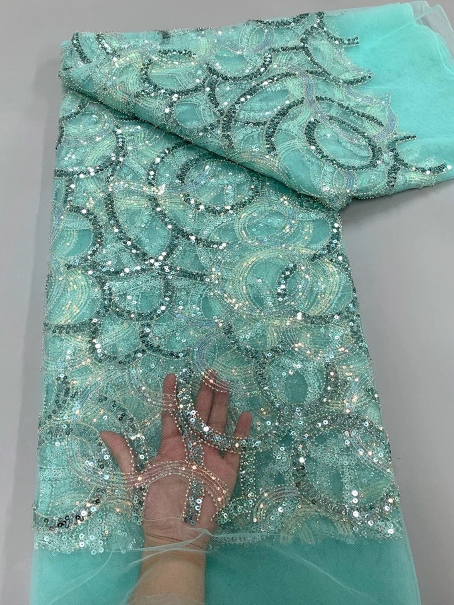 Latest Elegant African Embroidered Lace With Sequins. - Etsy