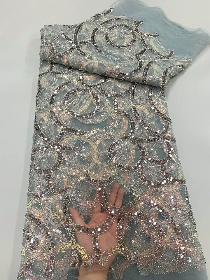 Latest Elegant African Embroidered Lace With Sequins. - Etsy