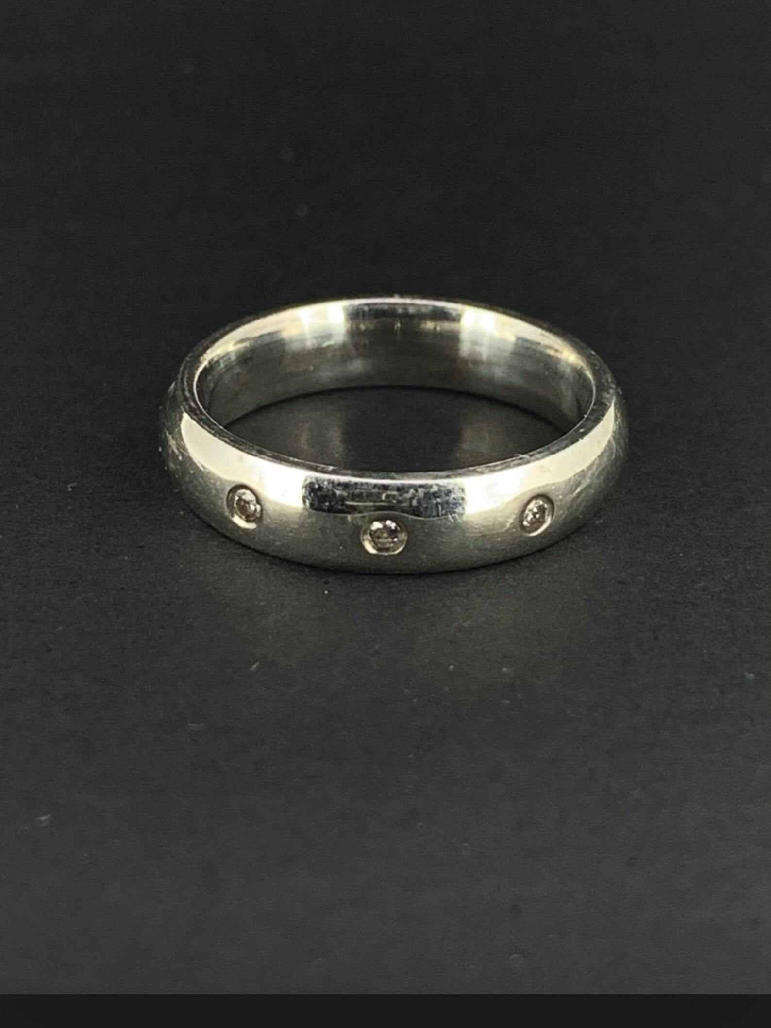 18ct White Gold 4mm Diamond set Court shape Wedding | Etsy