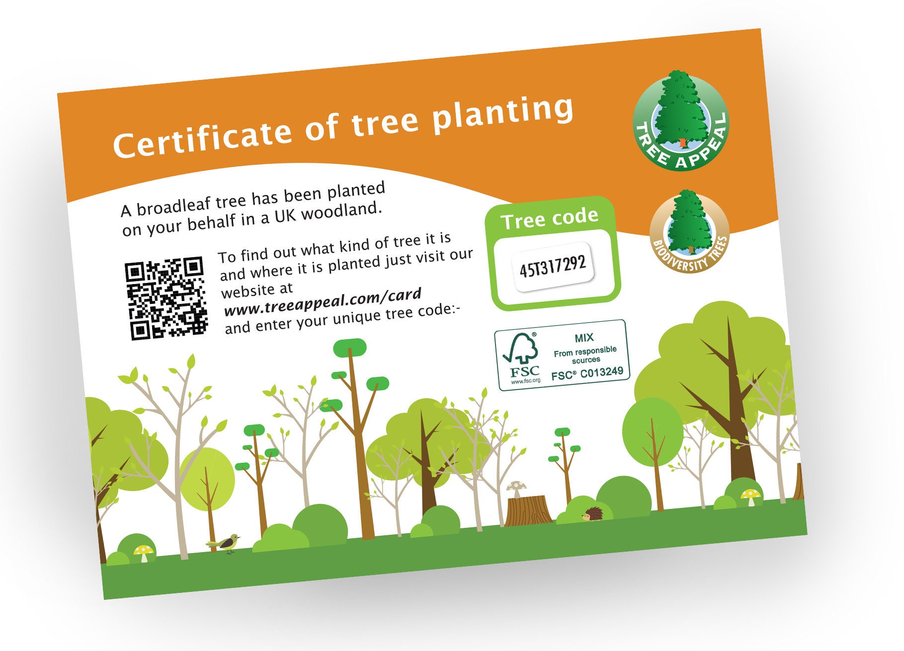 Woodland Tree Greetings Card: Plants a Tree in UK - Etsy UK