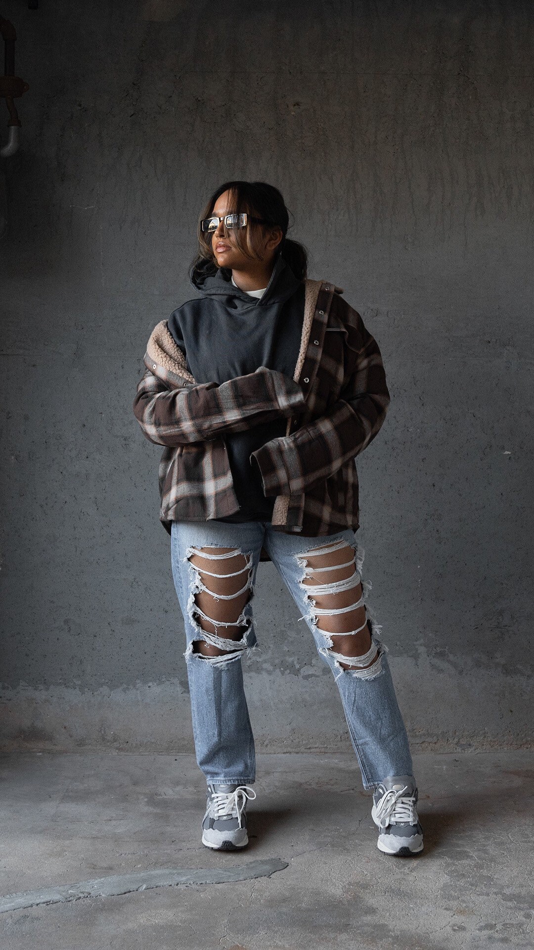 Sherpa Lined Plaid Shacket / Over Shirt - Etsy