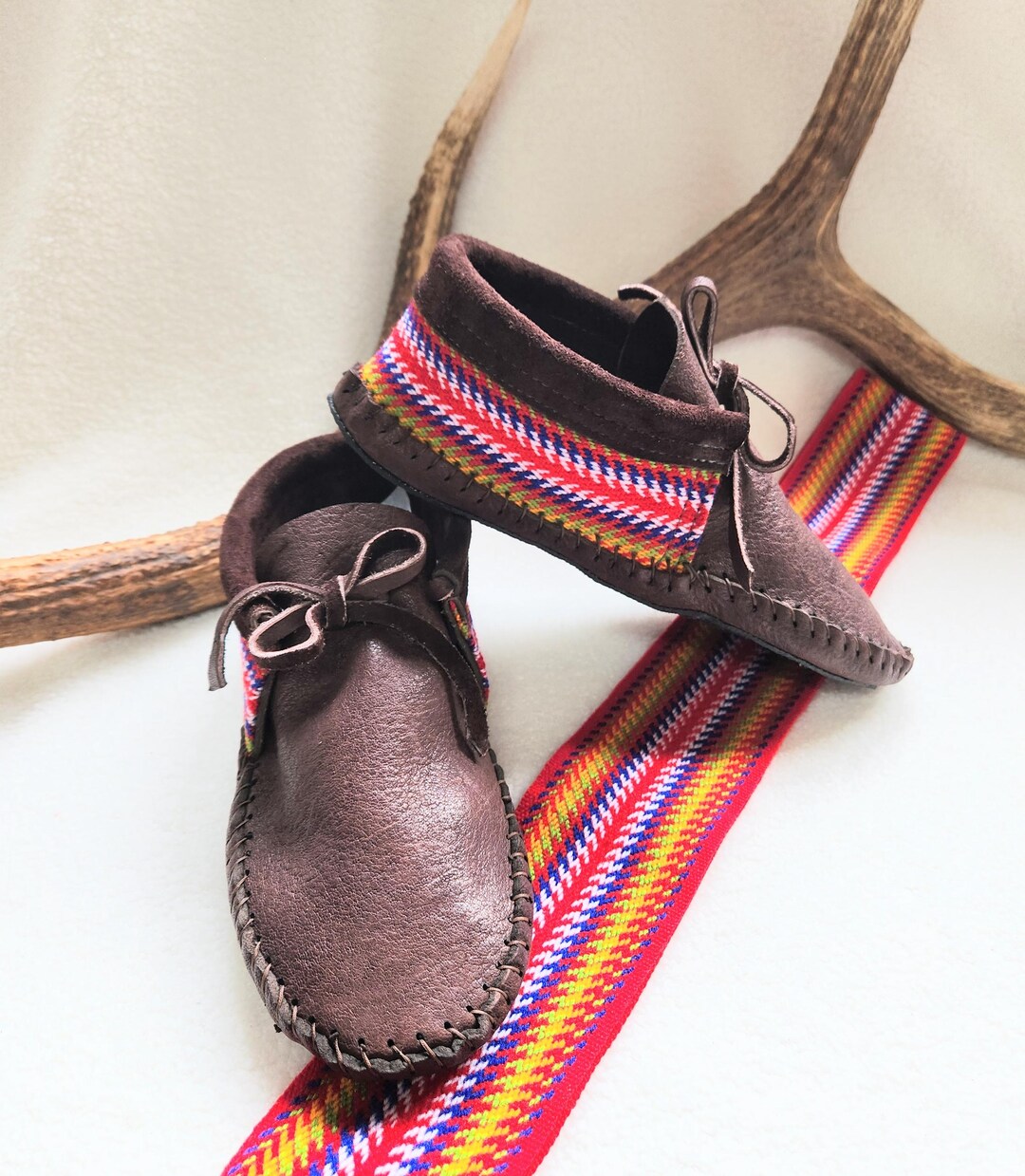 Louis Riel Moose Hide Moccasins - Indigenous Made - Soft Soles ...