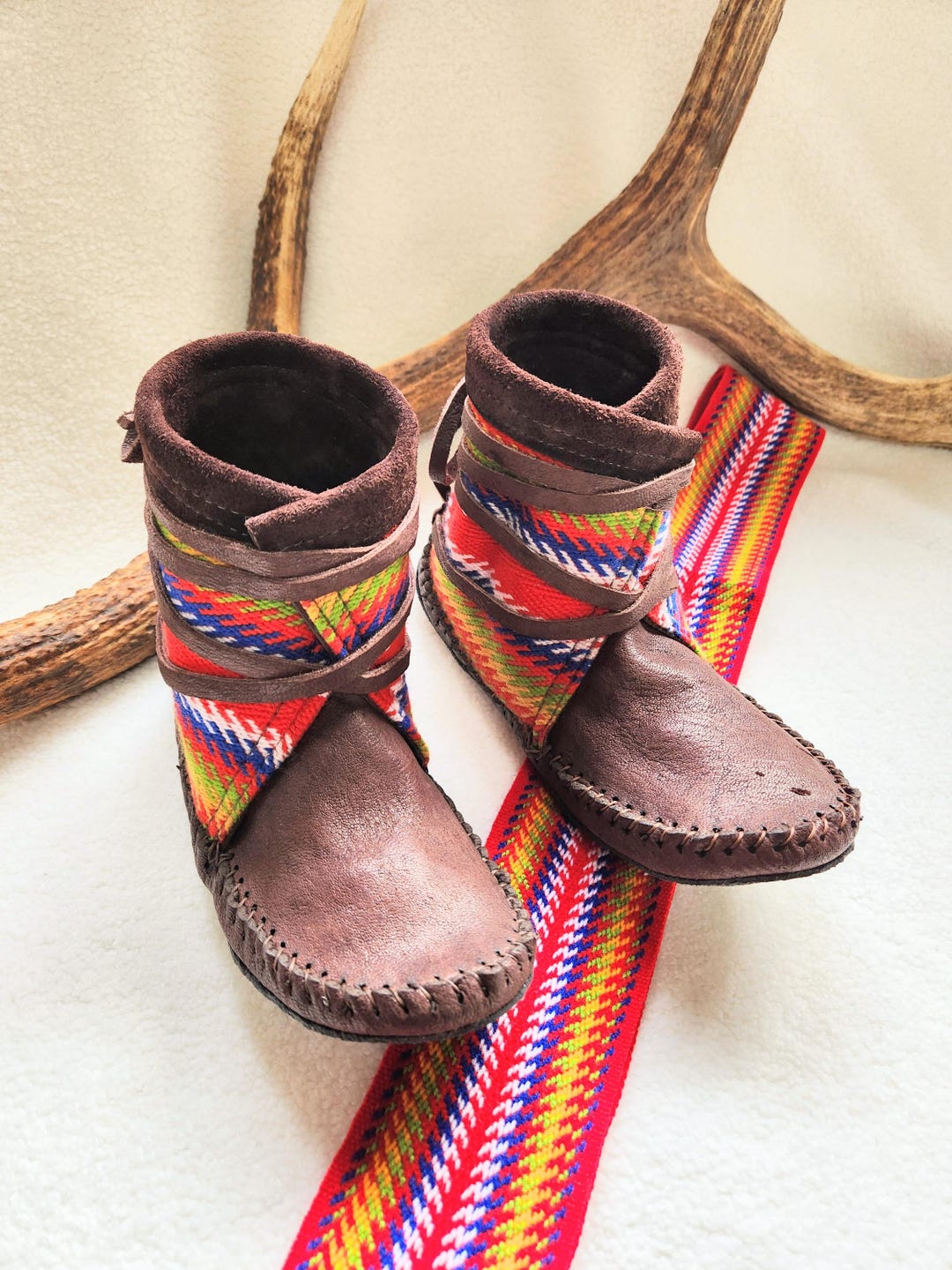 Moose Hide Moccasins - Indigenous Made - Soft Soles- Handstitched ...