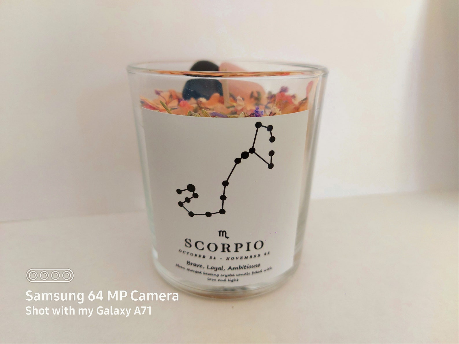 Scorpio Zodiac Candle Crystal Infused Candle Crystal - Etsy