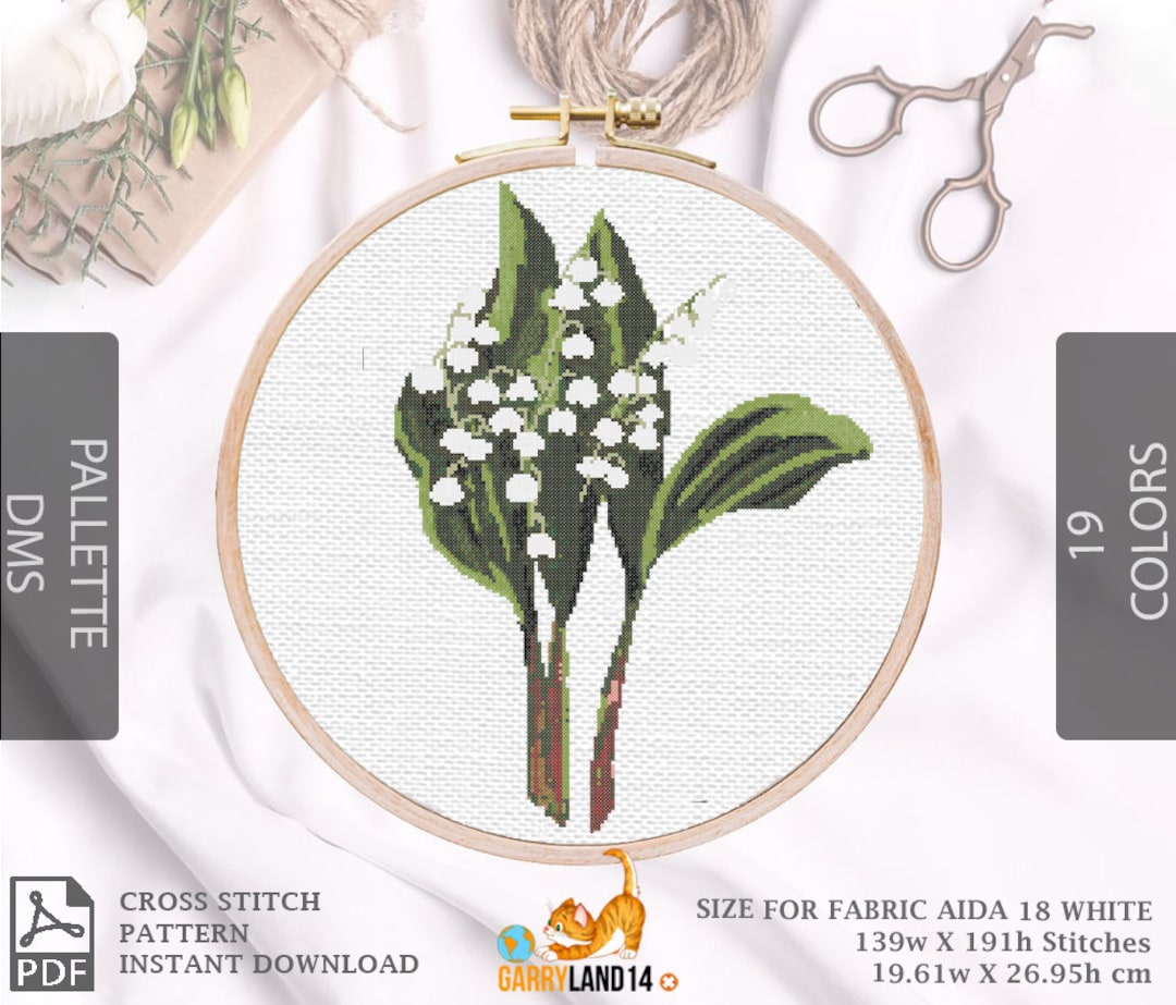 Lilly of the Valley Cross Stitch Pattern Pdf | Embroidery Designs ...