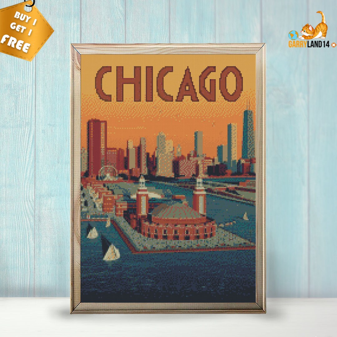 Chicago Cross Stitch Pattern Pdf |embroidery Stitches | Gift for Her ...