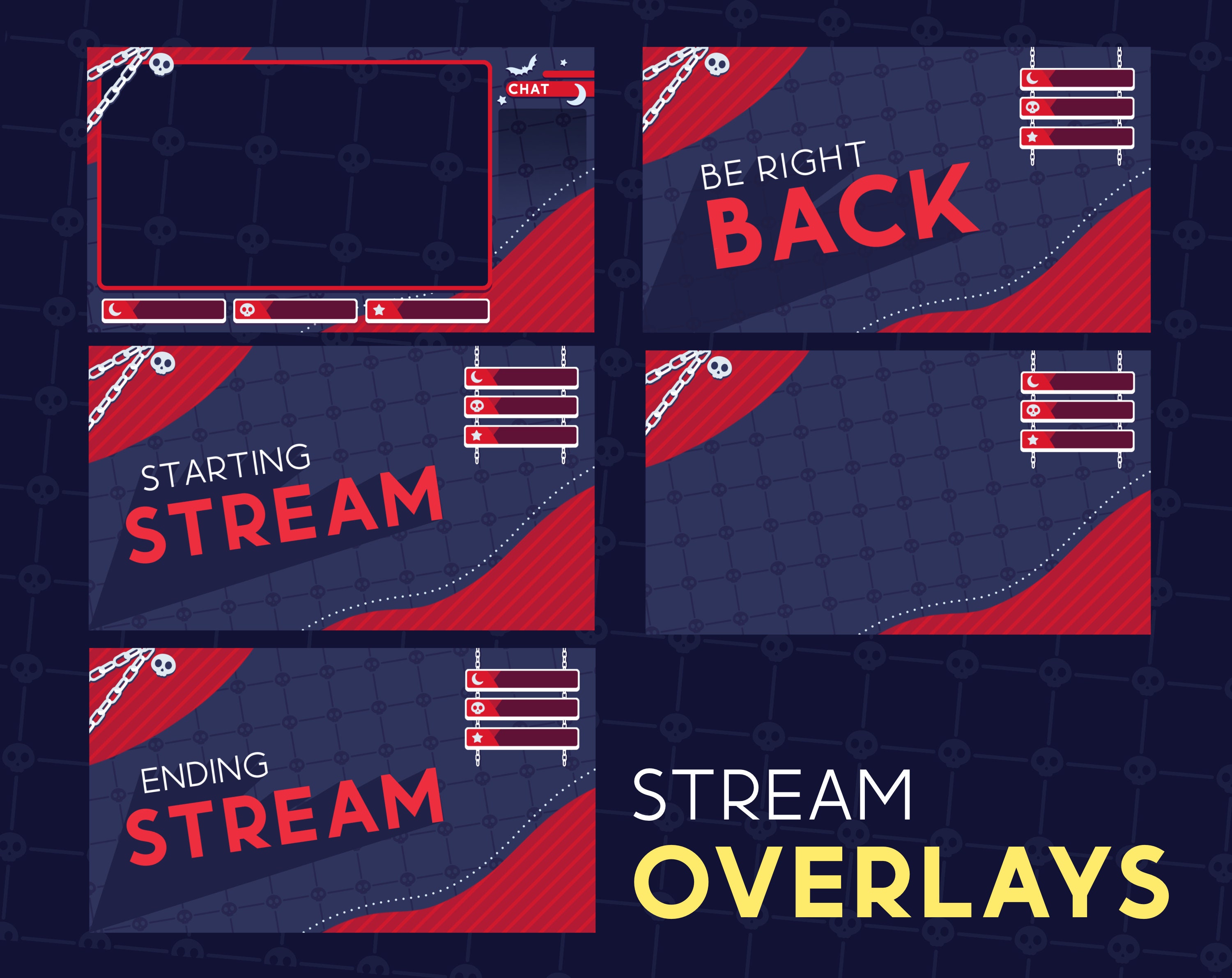 Spooky Stream Overlay Set - 5 Twitch Overlays - Etsy
