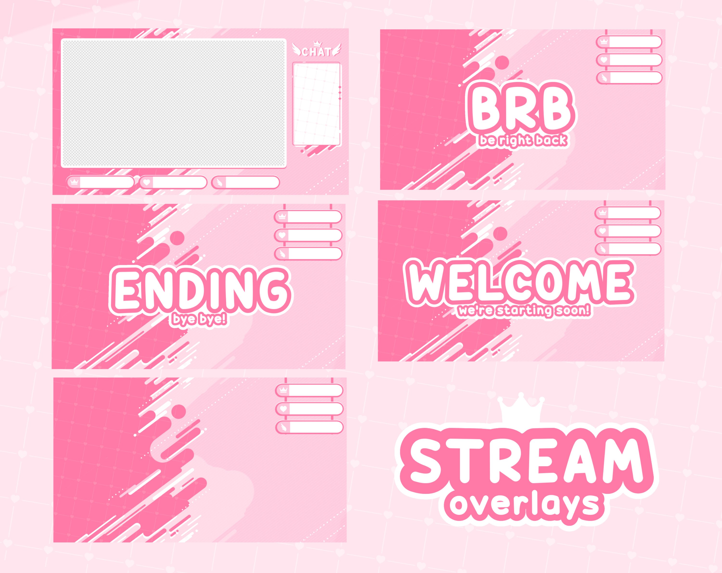 Angelic Pink Stream Overlay Set - 5 Twitch Overlays - Etsy