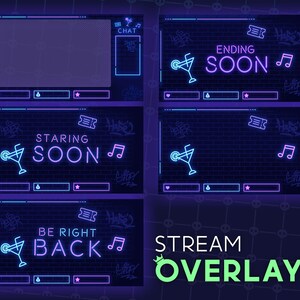 Night Club Stream Overlay Set - 5 Twitch Overlays - Etsy