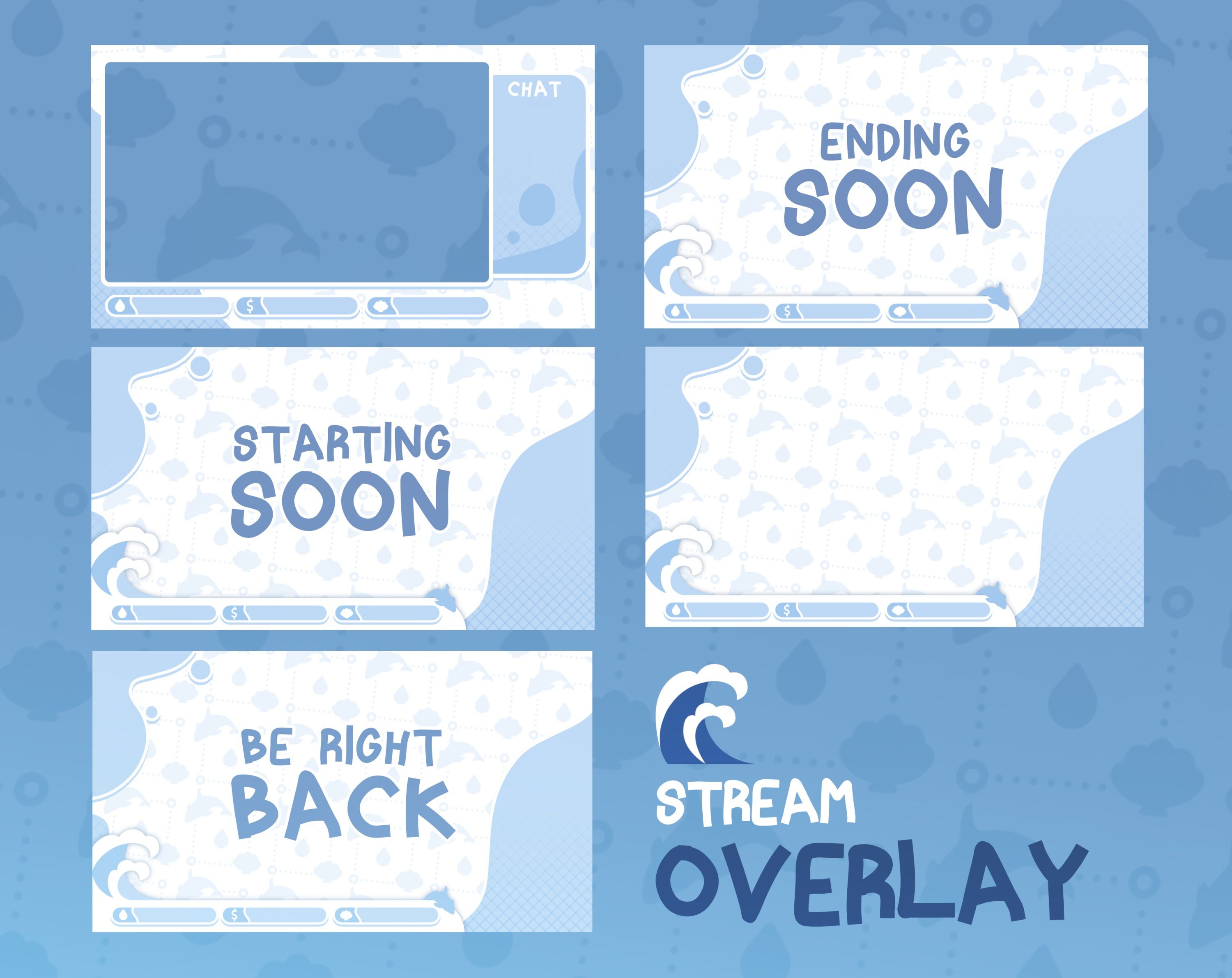 Ocean Inspired Stream Overlay Set 5 Twitch Overlays - Etsy Canada