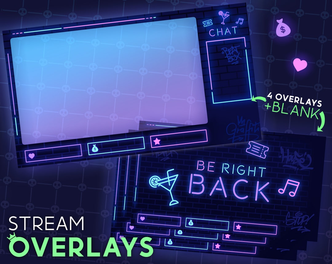 Night Club Stream Overlay Set - 5 Twitch Overlays - Etsy