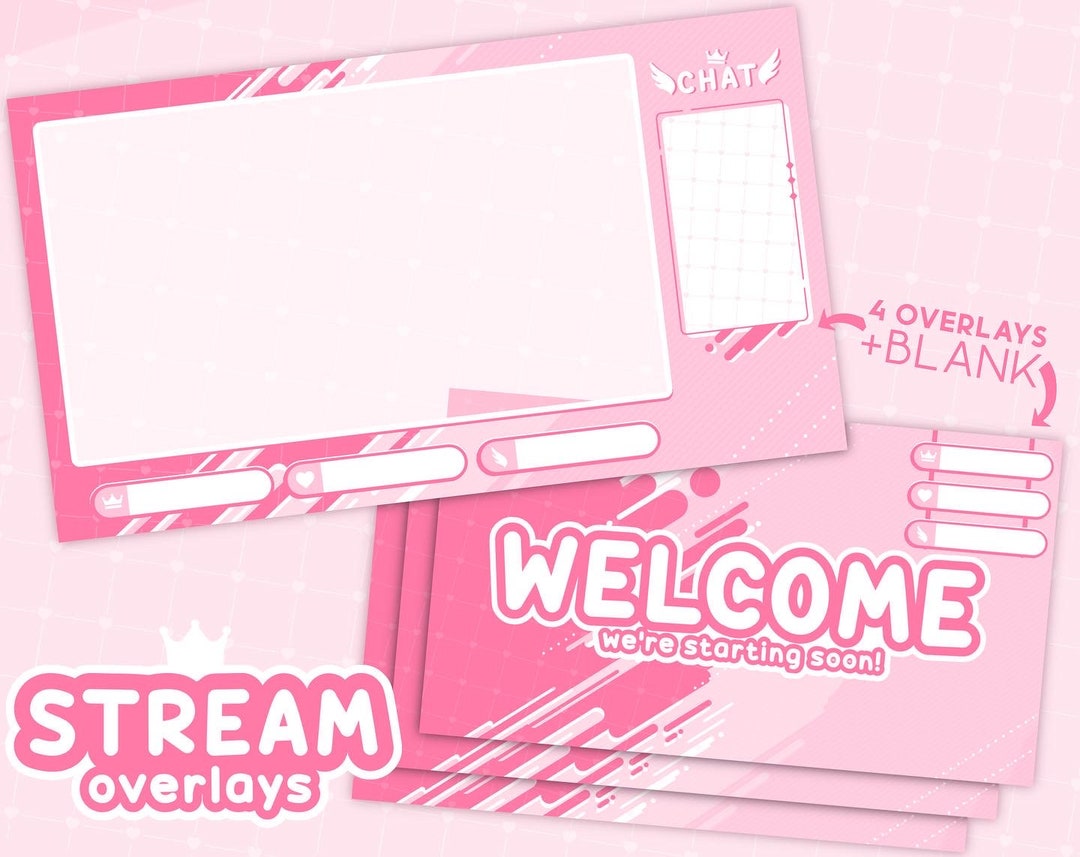 Angelic Pink Stream Overlay Set - 5 Twitch Overlays - Etsy