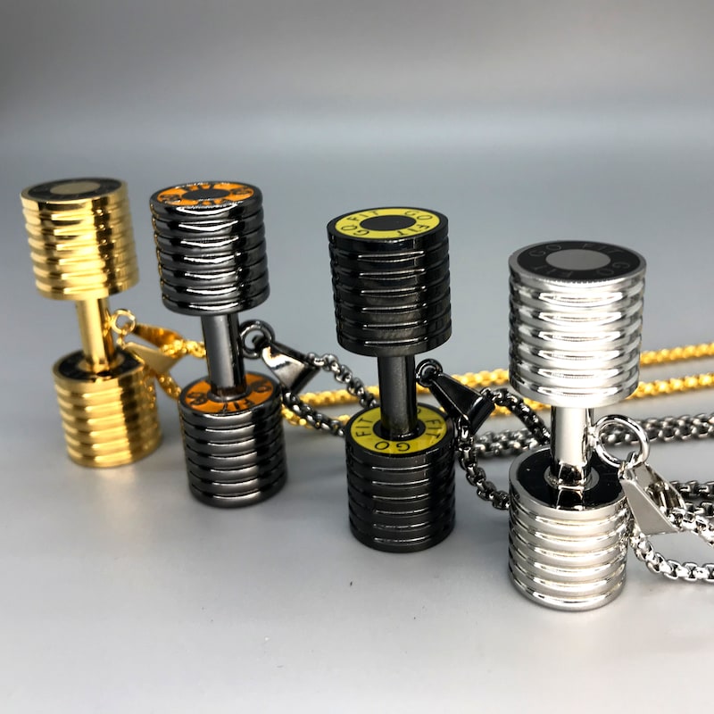 Dumbbell Necklaces - Etsy