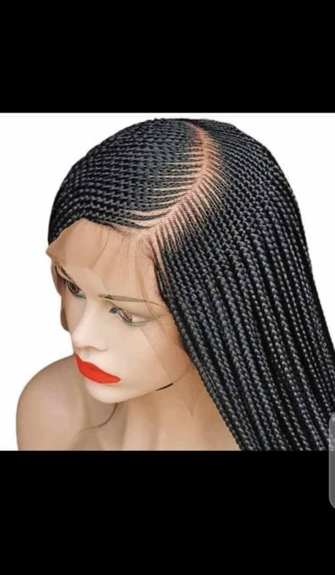 Side Part Cornrow Handmade Braided Wig Frontal Finish Free Shipping - Etsy