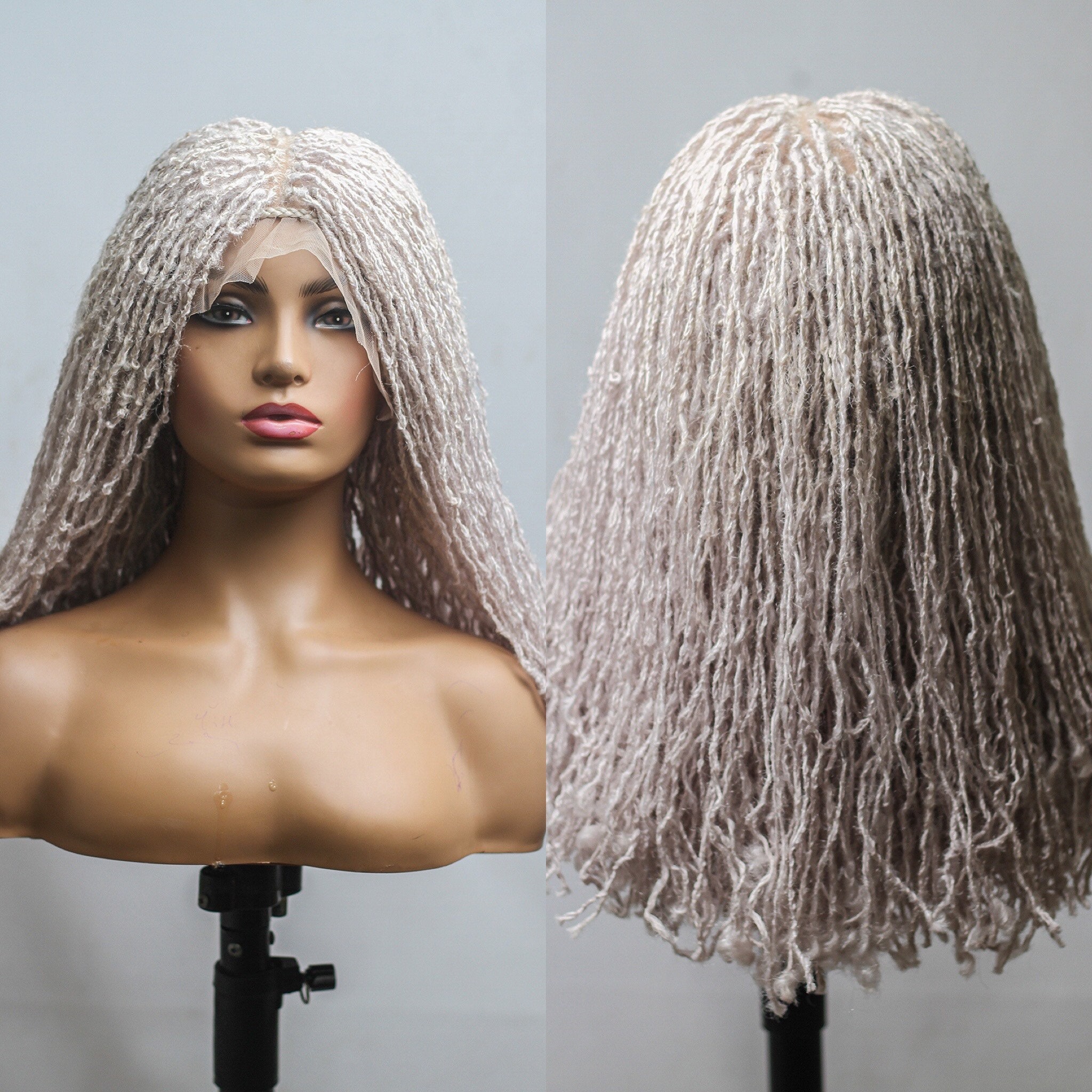 Skinny Platinum Blonde Sister Locs Full Lace Handmade Locs Free ...