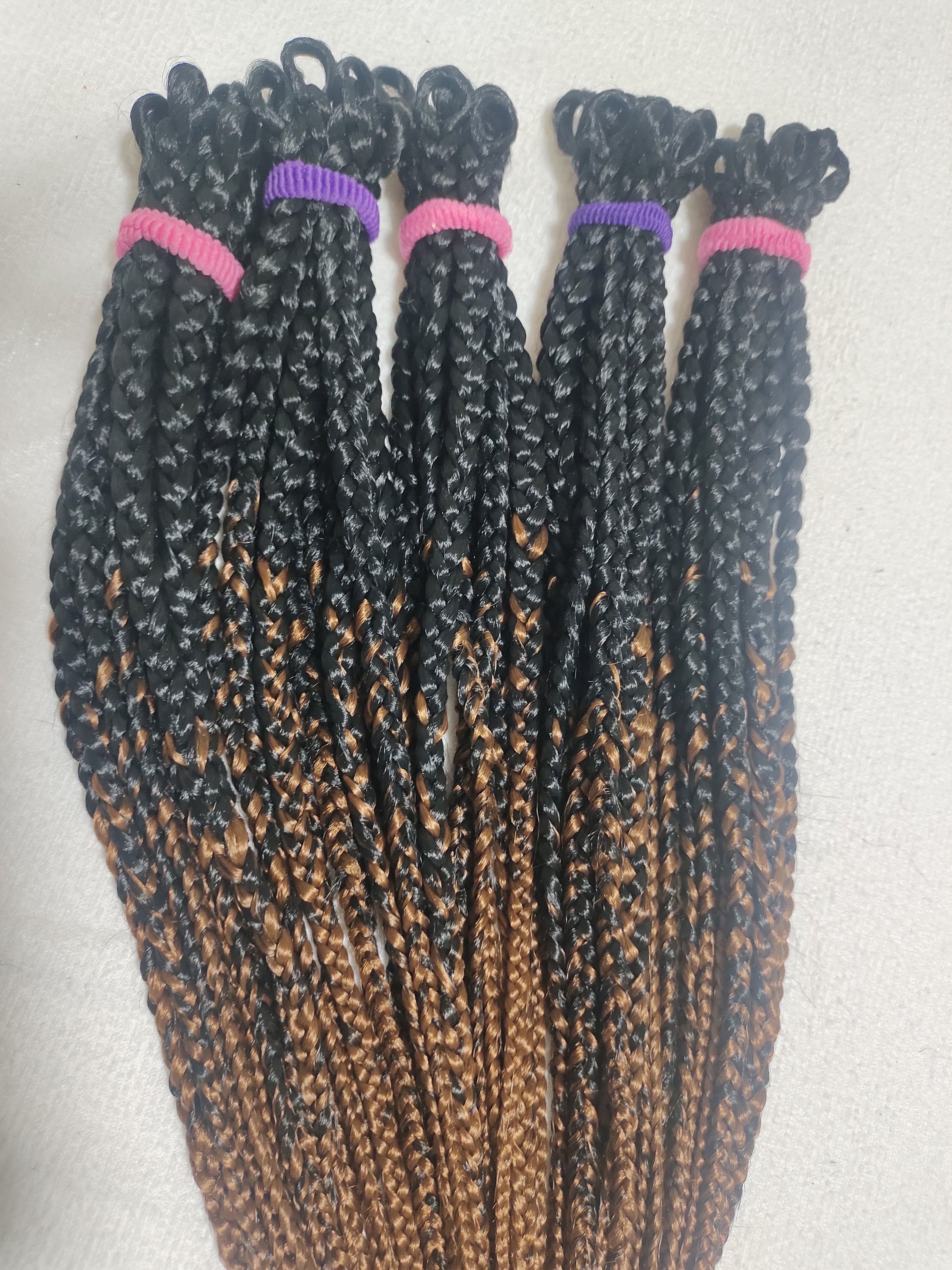 Pre Looped Large Sized Ombré Crochet Box Braids Handmade - Etsy