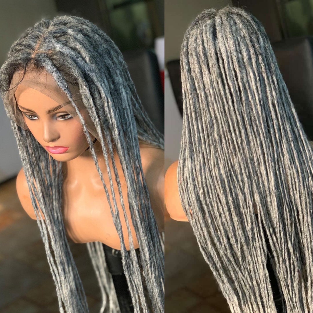 Lisa Bonet Inspired Salt and Pepper Faux Locs,dreadlocks Braided Wig 30 ...