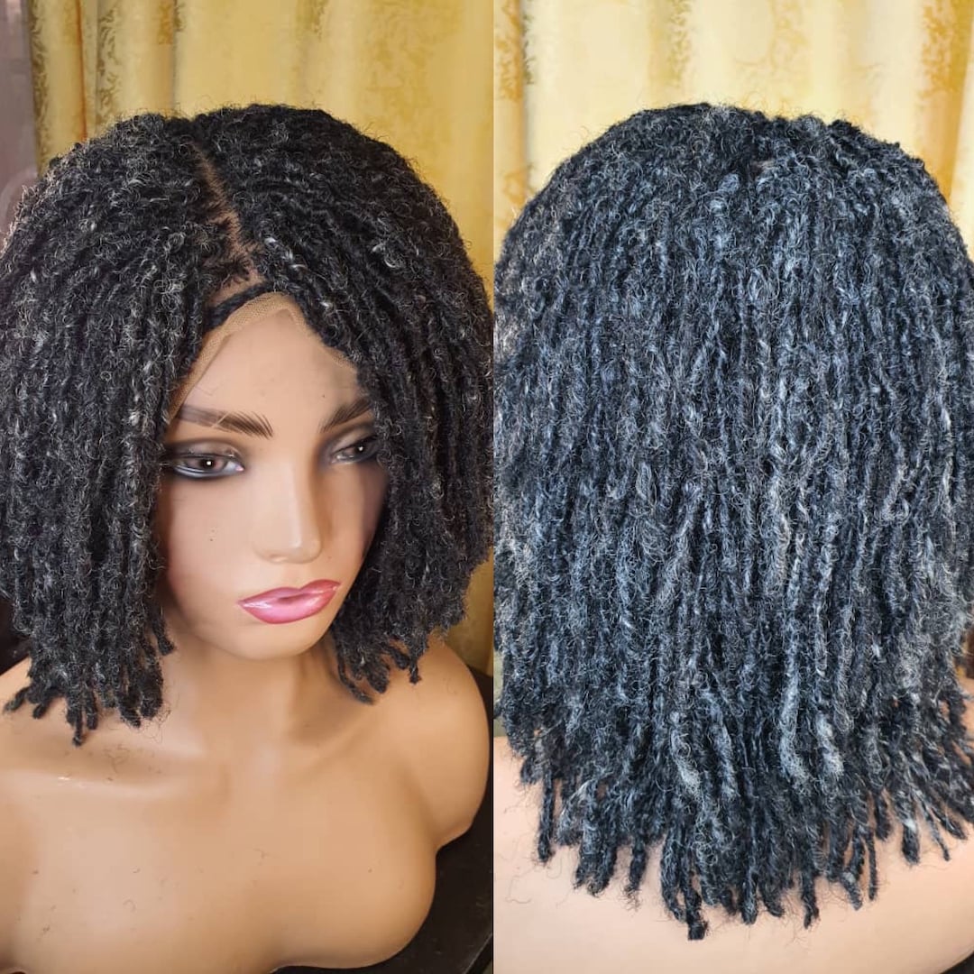 Short Sister Locs Salt and Pepper Handmade Skinny Locs Free Shipping - Etsy