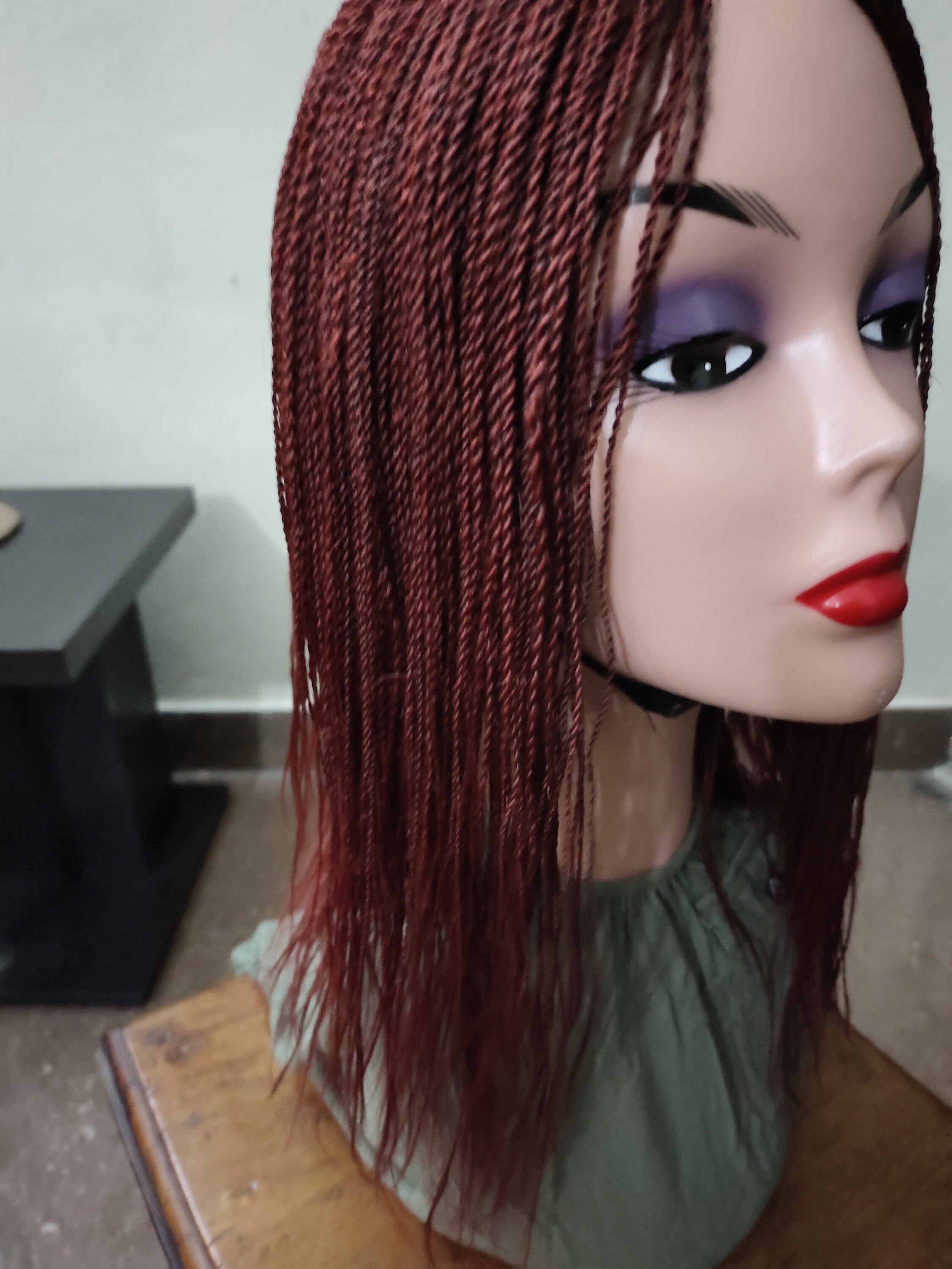 Micro Twists 18 Handmade Wig Wine Coloured Closure Finish - Etsy