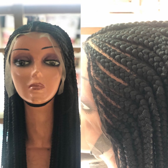 Large Cornrow Handmade Braided Wig Frontal Finish Free - Etsy Large Cornrow Handmade Braided Wig Frontal Finish Free - Etsy