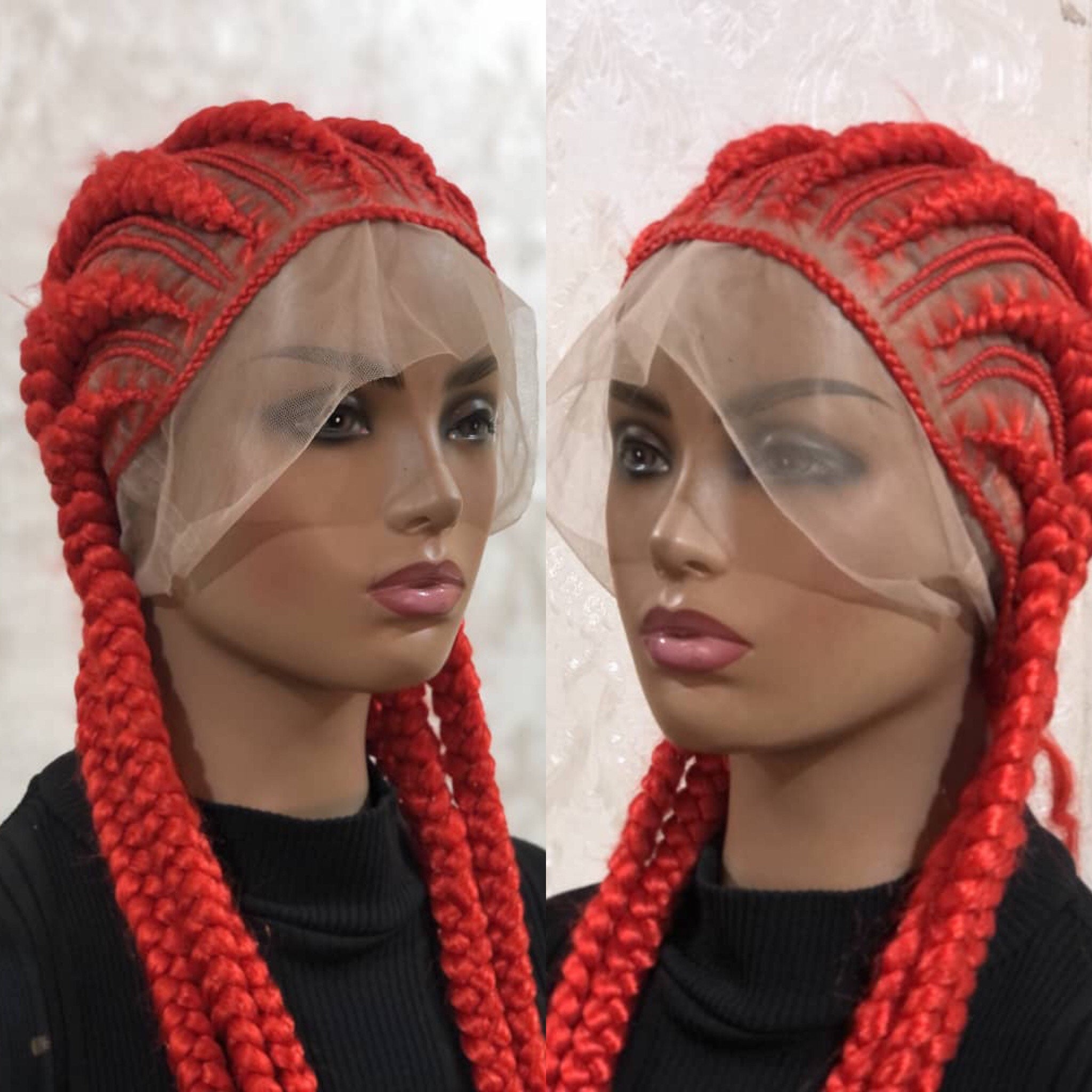 Red Jumbo Box Braids