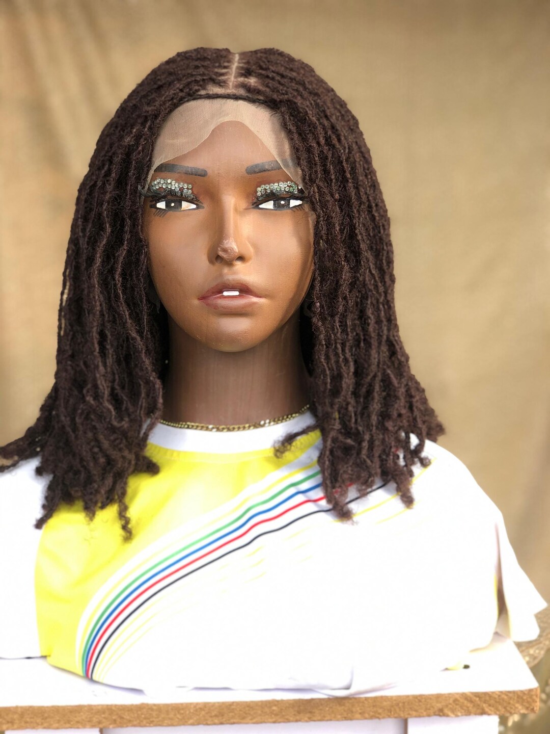 Skinny Warm Colour 33 Sister Locs 13x7 Frontal Layered Handmade Locs ...